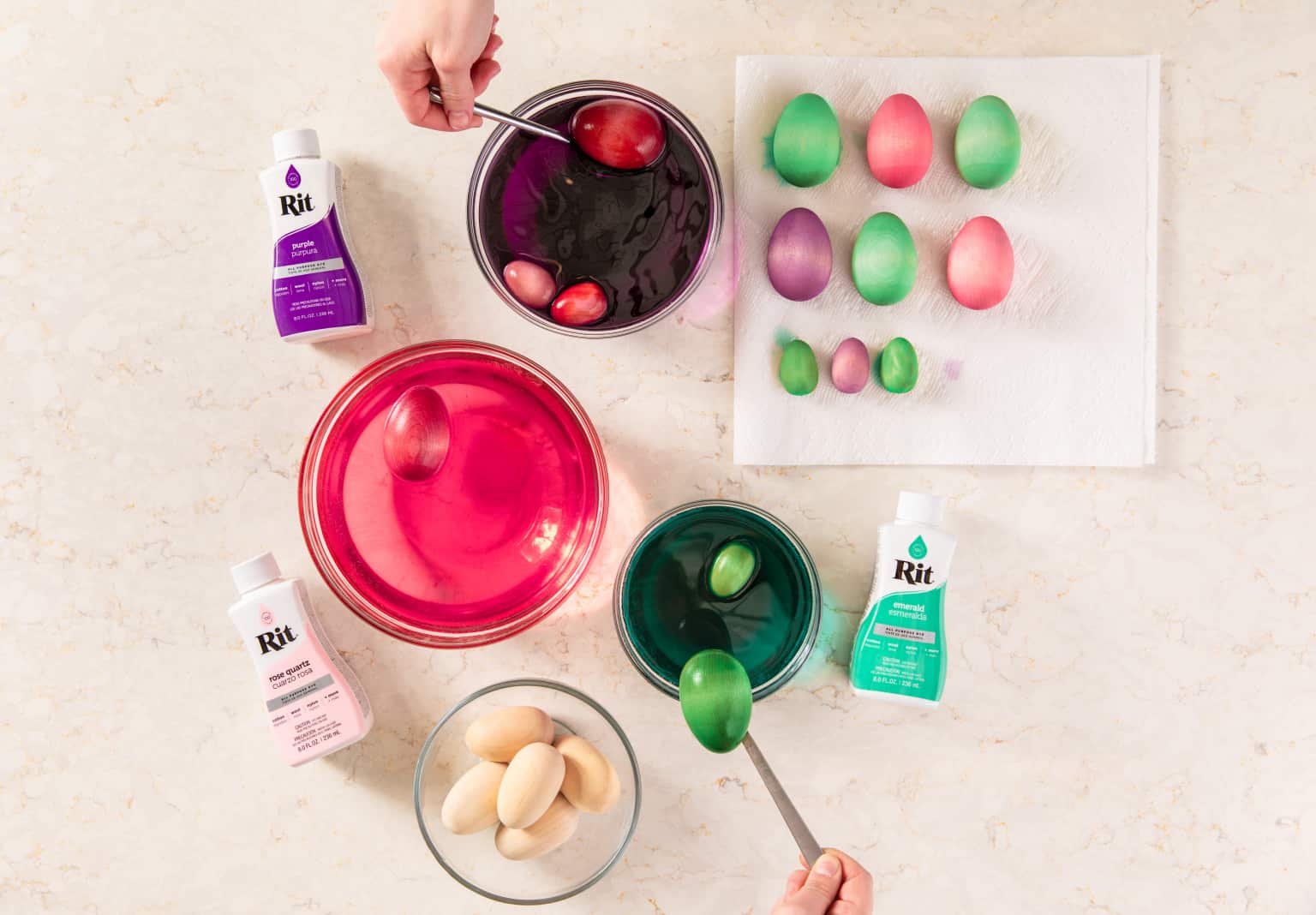 Dyed Wooden Easter Eggs – Rit Dye