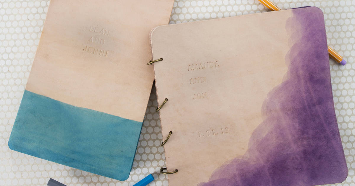 Dip Dyed Leather Guest Book – Rit Dye