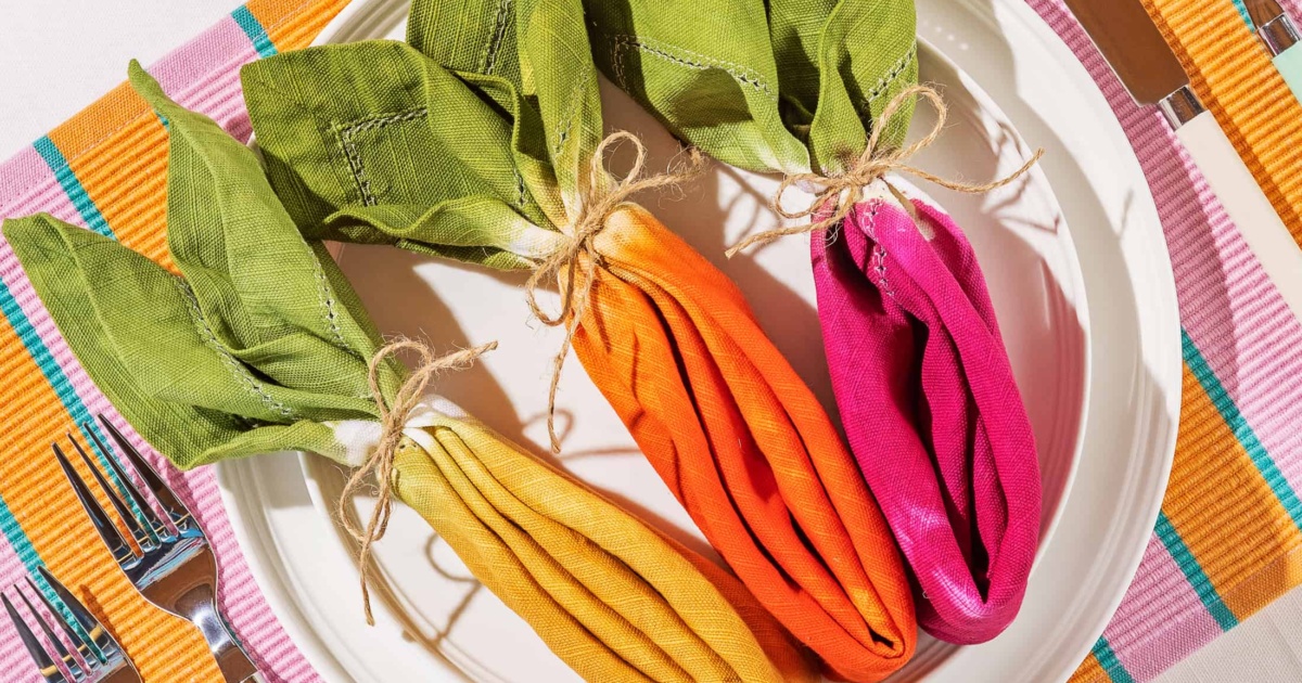 Dip Dyed Heirloom Carrot Napkins – Rit Dye
