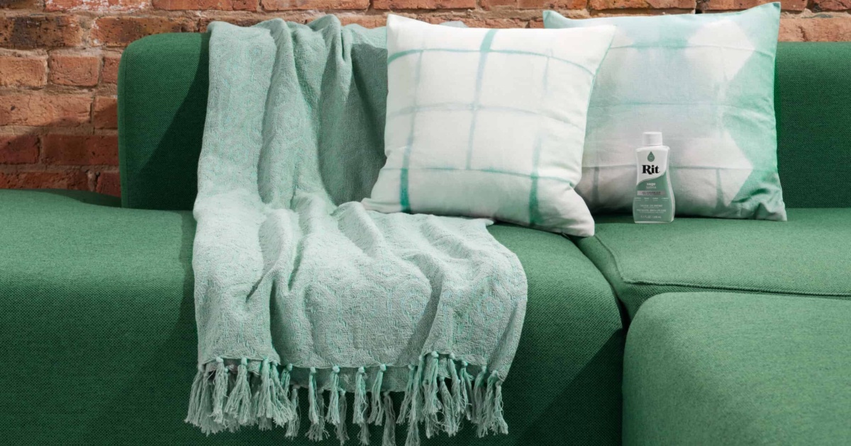 Sage Pillows and Blanket – Rit Dye