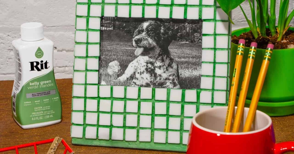 Green Grout Tiled Picture Frame – Rit Dye
