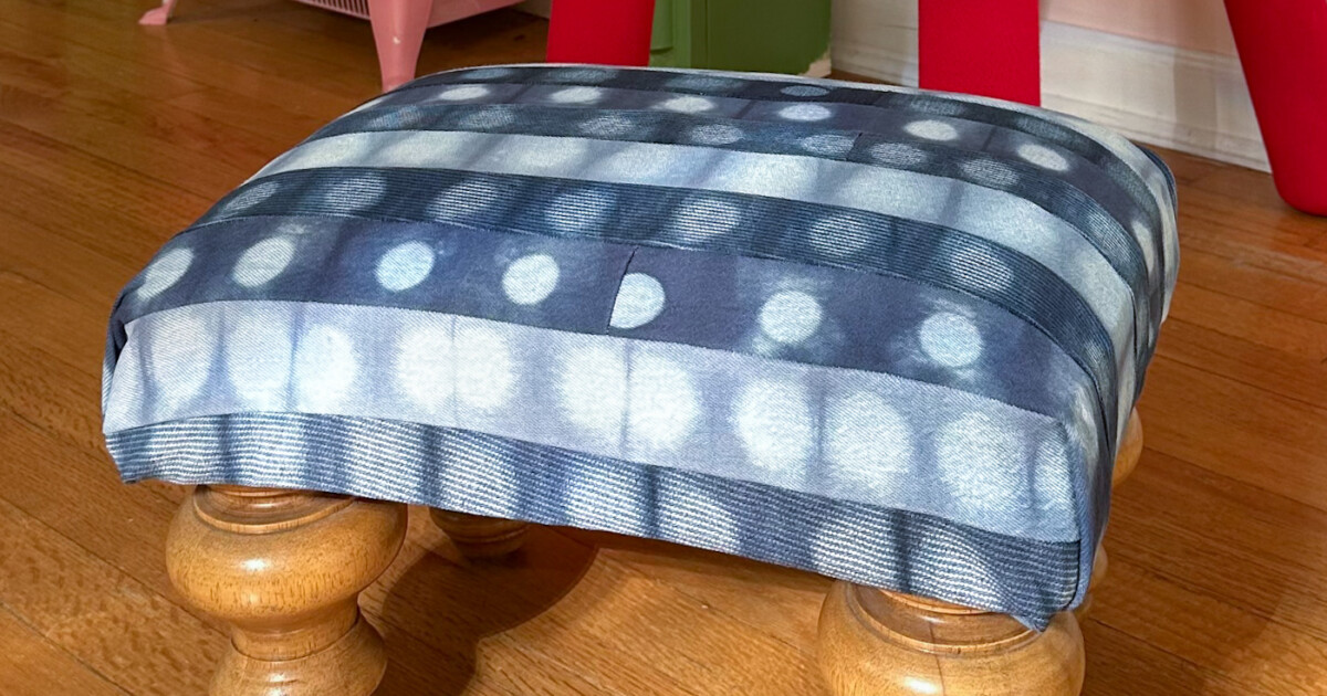 Upcycled Shibori Denim Stool – Rit Dye